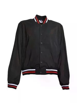 Gcds Perforated Logo-tape Bomber Jacket - Black