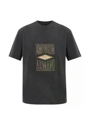 Emporio Armani Embroidered-logo T-shirt - Grey
