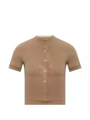 MAISON MARGIELA Short-sleeve T-shirt With Button Detailing - Neutrals