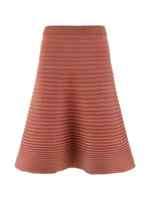 Issey Miyake Bounce Knit Pleated Midi Skirt - Brown
