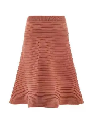 Issey Miyake Bounce Knit Midi Skirt - Brown