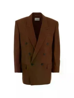 Saint Laurent Double-breasted Peak-lapels Jacket - Brown