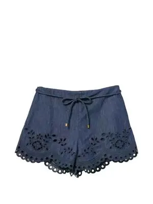 Zimmermann Mahon Broderie Denim Shorts