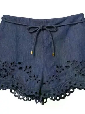 Zimmermann Mahon Broderie Denim Shorts