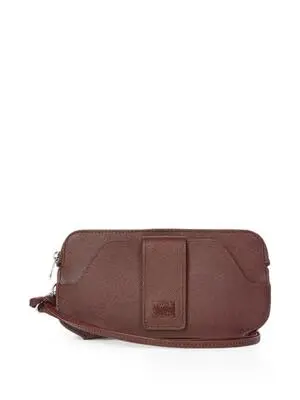 Paul Smith Burgundy Leather Travel Pouch - Red