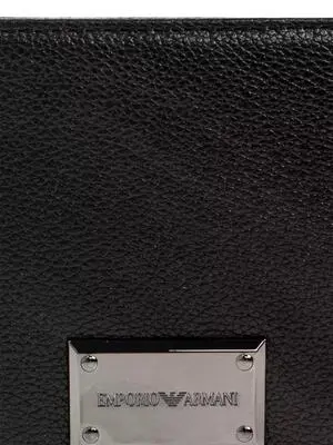 Emporio Armani Logo-plaque Pebbled Leather Wallet