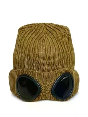 C.P. COMPANY Extrafine Merino Wool Goggle Beanie - Yellow