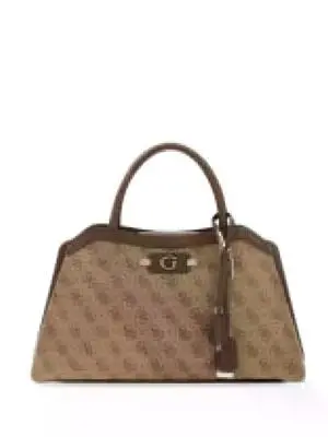 Guess Lindsey Monogram-print Shoulder Bag - Neutrals