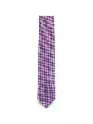Brioni Geometric-pattern Tie - Pink