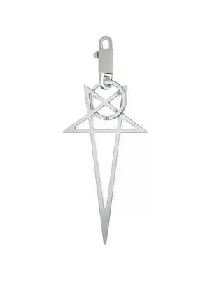 Rick Owens Big Pentagram Keyring - Silver