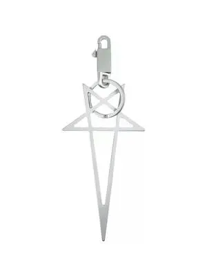 Rick Owens Big Pentagram Keyring - Silver