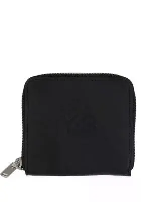 Y3 Logo-debossed Crinkled Leather Wallet - Black