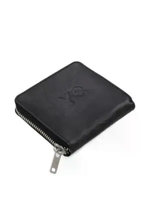 Y3 Logo-debossed Crinkled Leather Wallet