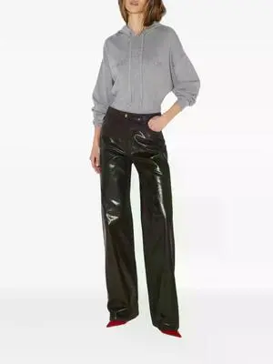 Elisabetta Franchi Loose Jeans With Laminated Effect - Brown