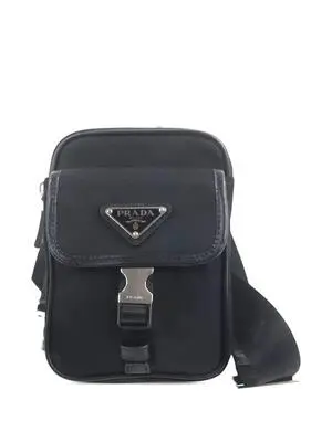 Prada 2013-2026 Re Nylon And Saffiano Smartphone Case Satchel - Black