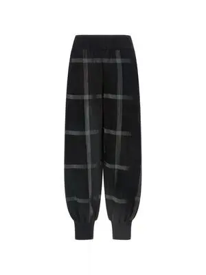 Issey Miyake Crossing Knit Check-pattern Trousers - Black