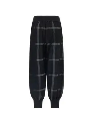 Issey Miyake Crossing Knit Check-pattern Trousers