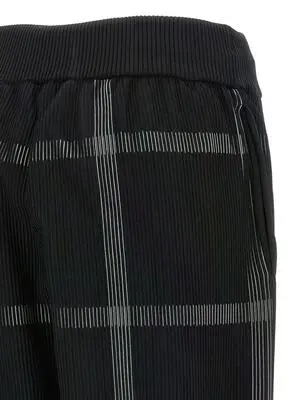 Issey Miyake Crossing Knit Check-pattern Trousers
