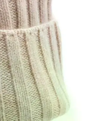 CRUCIANI Cruciani Ribbed Cashmere Beanie Hat Neutrals