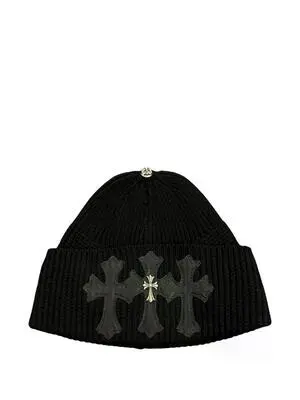Chrome Hearts Triple Cross Cashmere Beanie Hat - Black