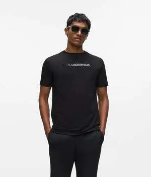 Karl Lagerfeld Metal Badge Logo T-shirt - Black
