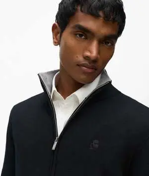 Karl Lagerfeld Wool Zip-up Cardigan