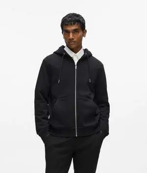 Karl Lagerfeld Bouclé Kameo Zip-up Sweatshirt - Black