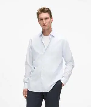 Karl Lagerfeld Modern-fit Spread Collar Shirt - White/blue
