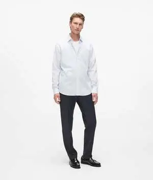 Karl Lagerfeld Modern-fit Spread Collar Shirt - White/blue