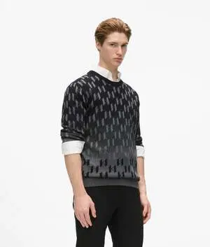 Karl Lagerfeld Gradient Monogram Sweater - Black
