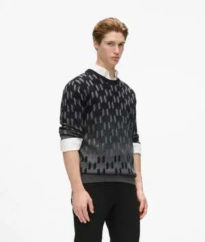 Karl Lagerfeld Gradient Monogram Sweater - Black