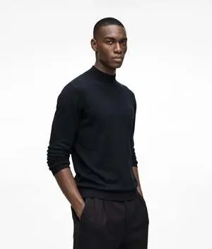 Karl Lagerfeld Wool Turtleneck Sweater - Navy