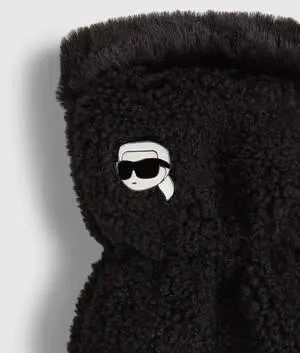 Karl Lagerfeld Faux-shearling Ikon Mittens