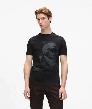 Karl Lagerfeld Karl Portrait Print T-shirt - Black/grey