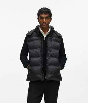 Karl Lagerfeld Hooded Padded Gilet - Black