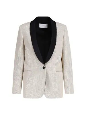 LARDINI Single-breasted Sequin Blazer - Cream