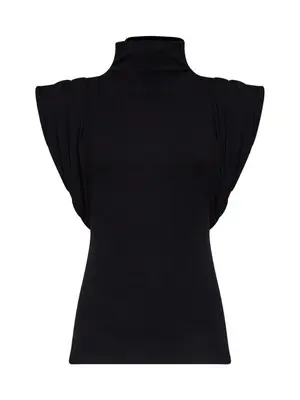 MUGLER Draped Top - Black