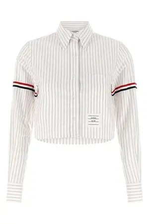 Thom Browne 4bar' Cropped Shirt - White