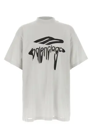 Balenciaga 3b Liquefied' T-shirt - White