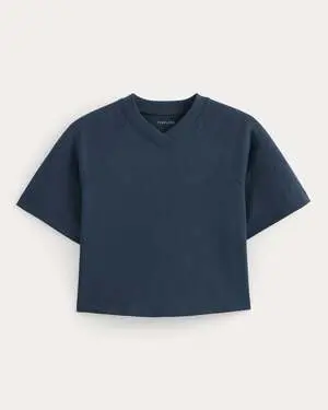 Everlane Premium Weight Cropped Paneled Tshirt - Midnight Navy