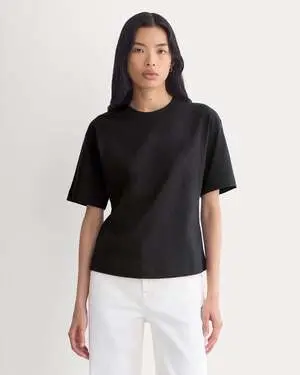 Everlane Premium Weight Back Slit Tshirt - Black
