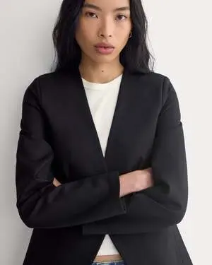 Everlane Collarless Ponte Blazer Black