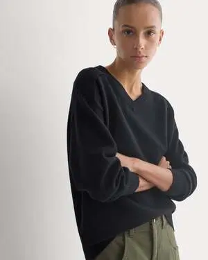 Everlane Cashmere High V Boyfriend Sweater Black