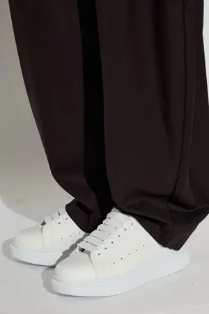 Alexander McQueen Leather Sports Shoes With Shimmering Crystals