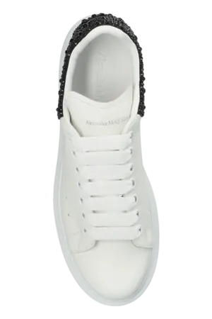 Alexander McQueen Leather Sports Shoes With Shimmering Crystals