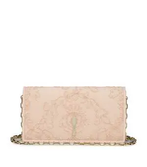 CHRISTIAN LOUBOUTIN Bettina Embroidered Clutch Bag - Nude