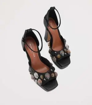 Kurt Geiger Leather Embellished Eagles Platform Sandals 13