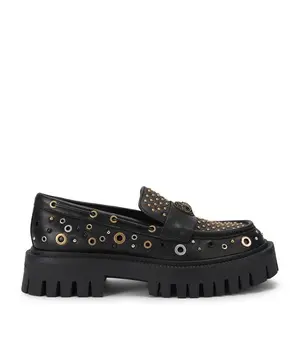 Kurt Geiger Leather Studded Chunky Loafers