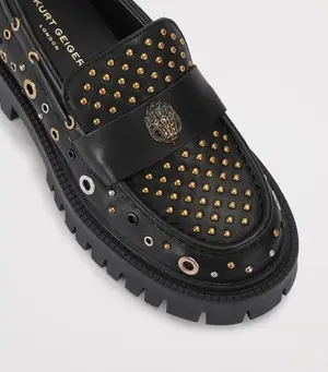 Kurt Geiger Leather Studded Chunky Loafers
