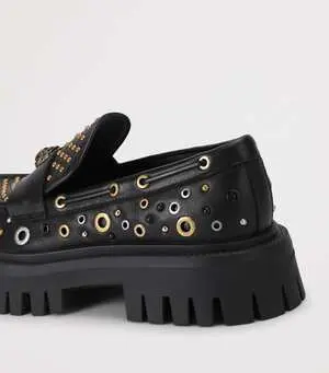 Kurt Geiger Leather Studded Chunky Loafers
